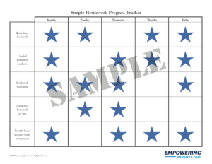 Free Printable Simple Homework Chart | Empowering Parents